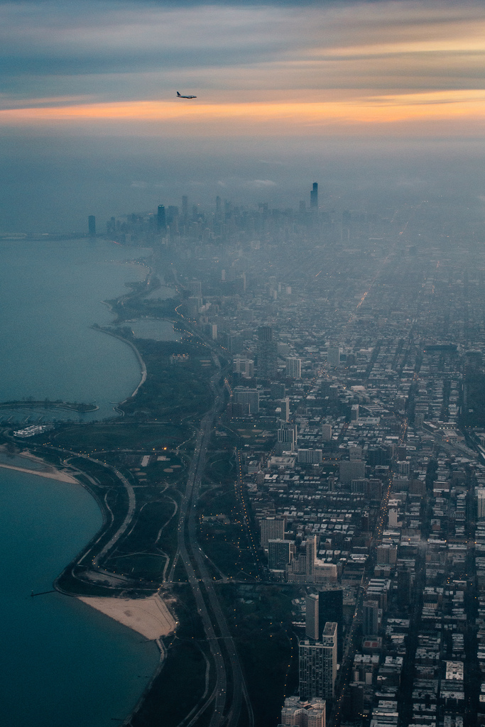 Flying Over Foggy Chicago – Dave Lawrence Photography